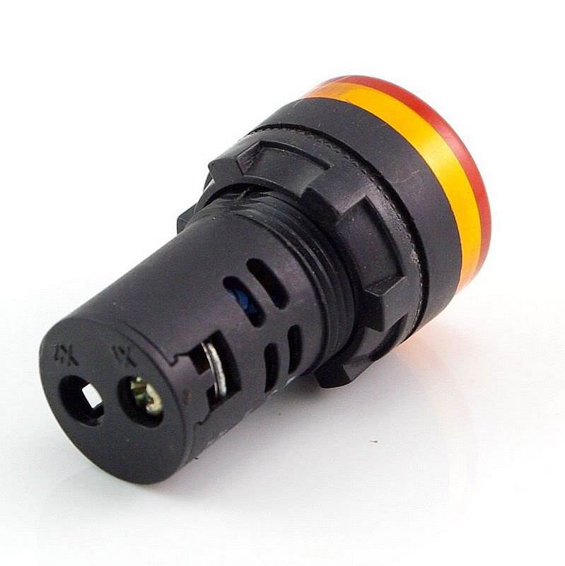Yellow LED Power Indicator Signal Light 24VDC 22mm Diameter 50mm Height