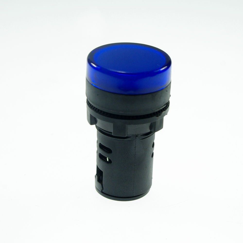 Blue LED Power Indicator Signal Light 110VAC 22mm Diameter 50mm Height