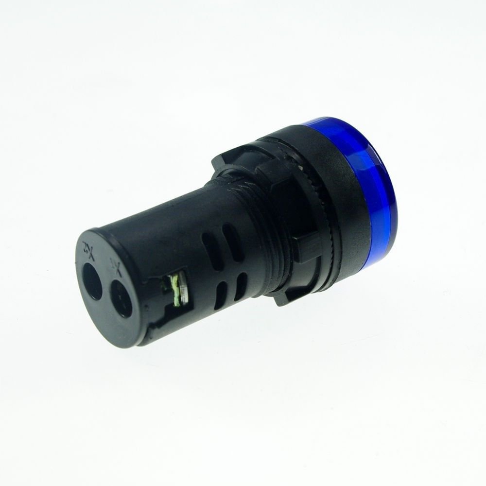 Blue LED Power Indicator Signal Light 110VAC 22mm Diameter 50mm Height