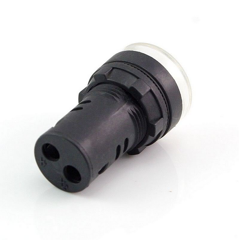 White LED Power Indicator Signal Light 12VDC 20mm Diameter 50mm Height
