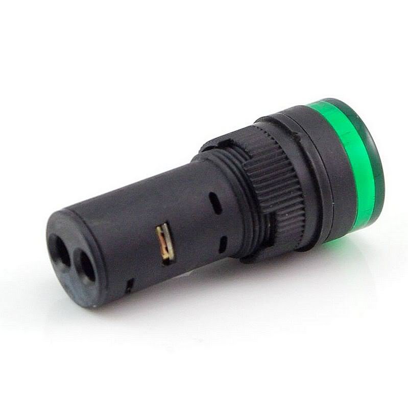 10 PCS Green LED Power Indicator Signal Light 24VDC 16mm Diameter 45mm ...