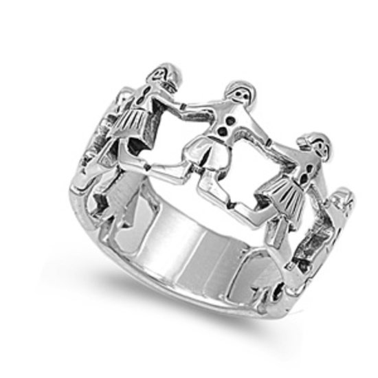 925 Solid Sterling Silver Ring - Children Band 11 mm