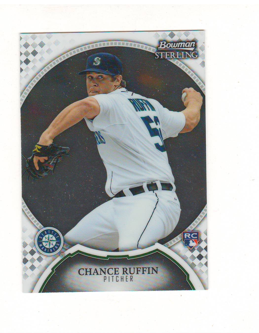2011 Bowman Sterling Refractor Chance Ruffin Rc #7 Seattle Mariners