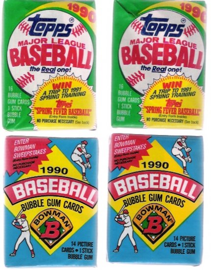 1990 Topps And Bowman Baseball Cards Unopened Packs