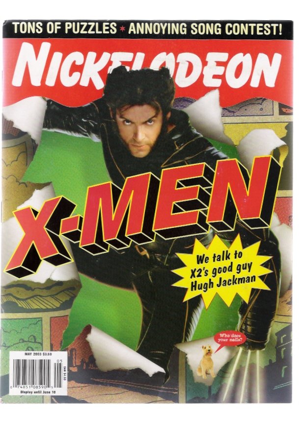 Nickelodeon Magazine May 2003 Hugh Jackman Wolverine X-Men Cover Near Mint