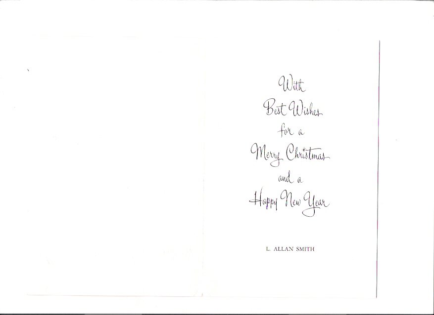 L. Allan Smith Vintage Hollywood Movie Actor 1963 Christmas Card in ...