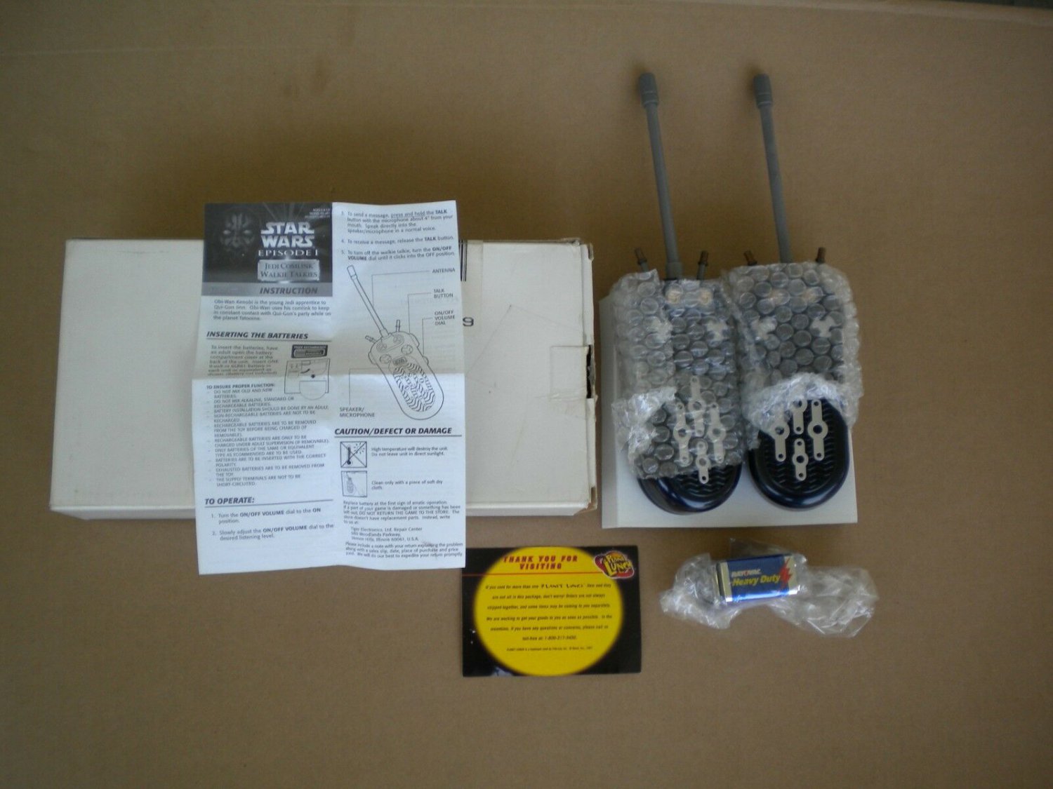 Star Wars Episode I Jedi Comlink Walkie Talkies New in Box Phantom Menace
