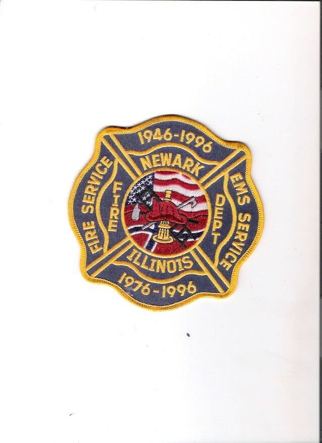 Newark IL 1946-1996 Commemorative Fire Patch Limited Edition Rare #3 of 300
