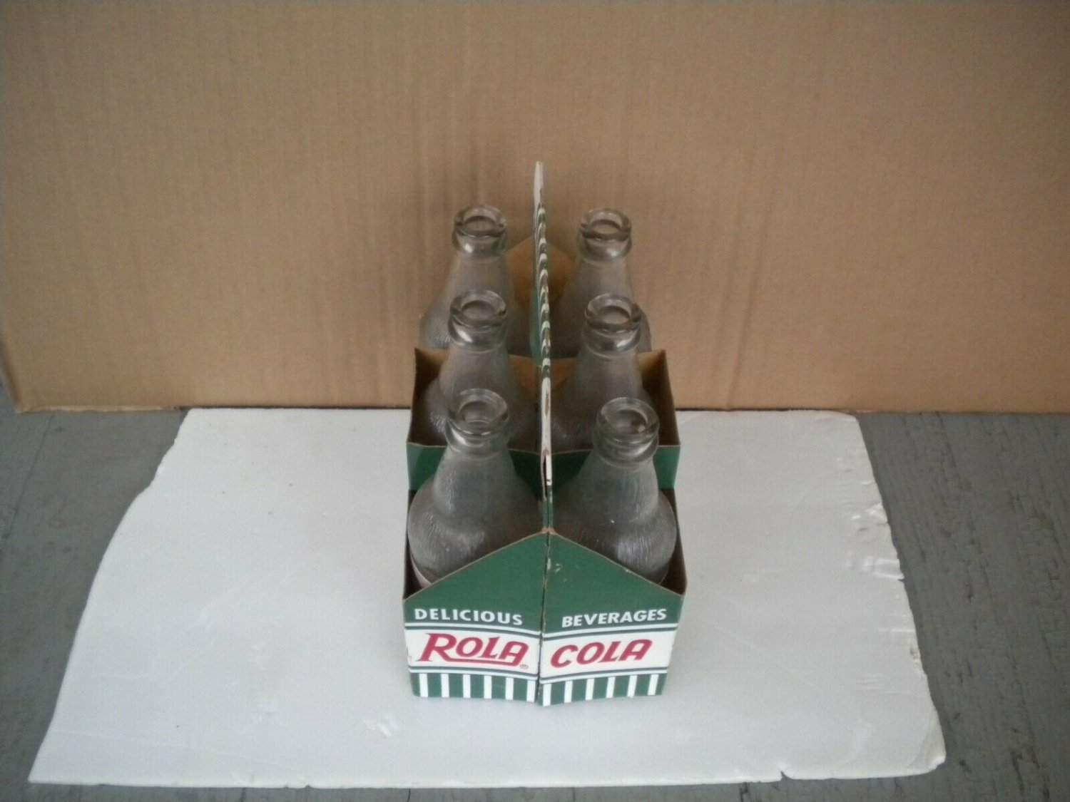 Vintage 1950s Rola Cola Soda Six 8-Ounce Bottles in Original Cardboard ...