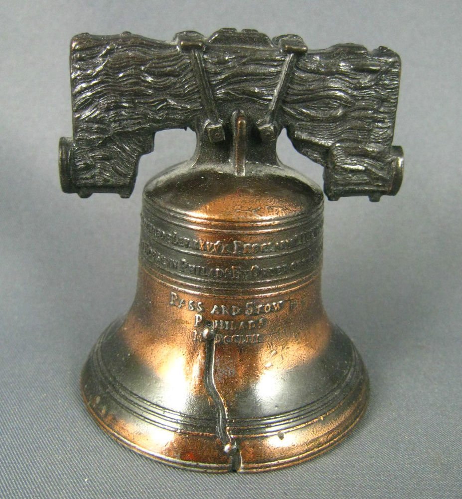 Vintage Miniature Liberty Bell Replica Souvenir 2 1/2" Tall