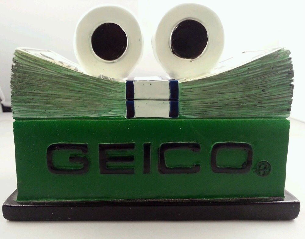 Geico Eyes Kash Promotional Piggy Bank Rare Cash Money Eyes