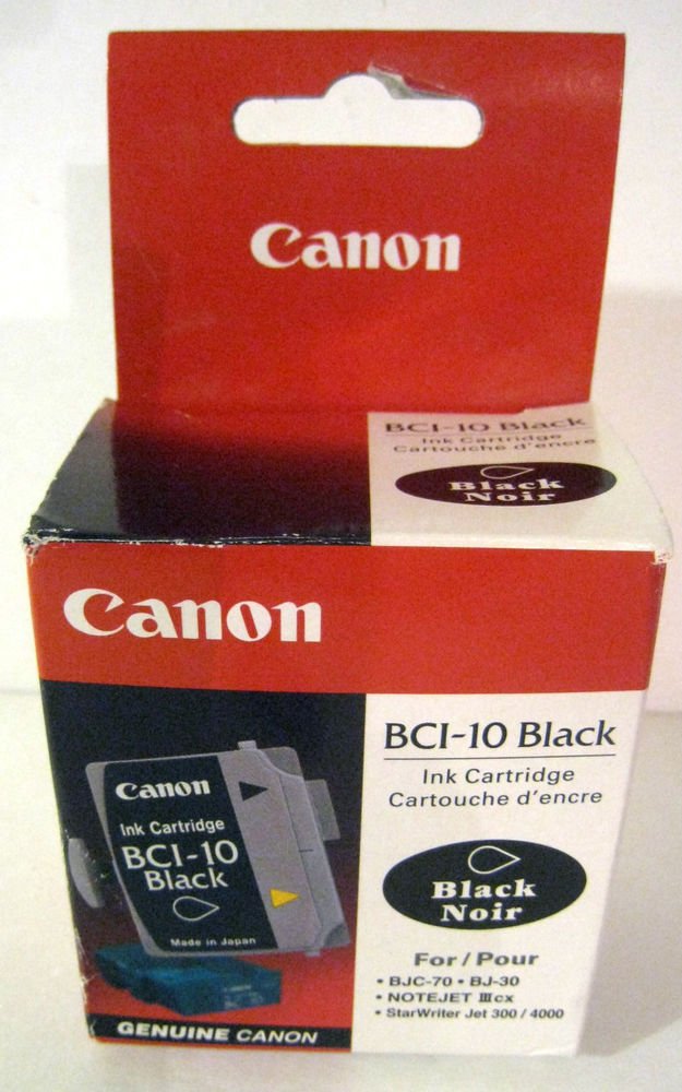 Genuine Canon BCI-10 Black Inkjet Cartridge Sealed BJ-30 BJC-50 BJC-70 80