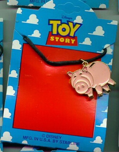 Disney Toy Story 1 Ham the Pig Full body Necklace On Original Card