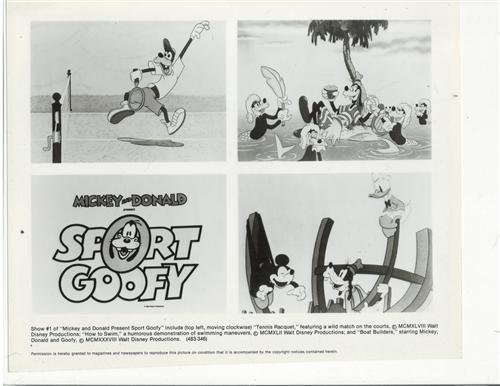 Disney Goofy Donald Mickey Tennis Swim Boat Builder original Press Release