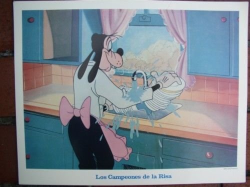 Disney Goofy in Kitchen Las Compeones De La Risa Lobby Card WDP