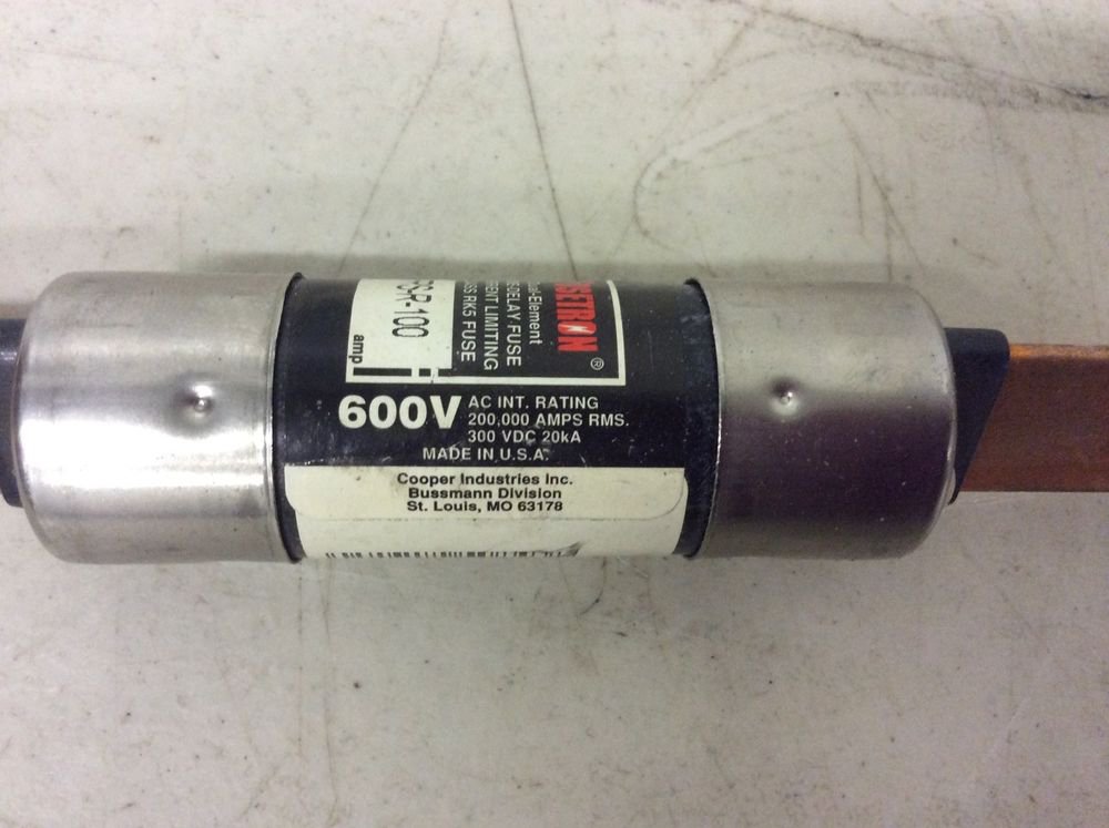Fusetron FRS-R-100 100 Amp 600 V Dual Element Time Delay Fuse Class RK5 ...