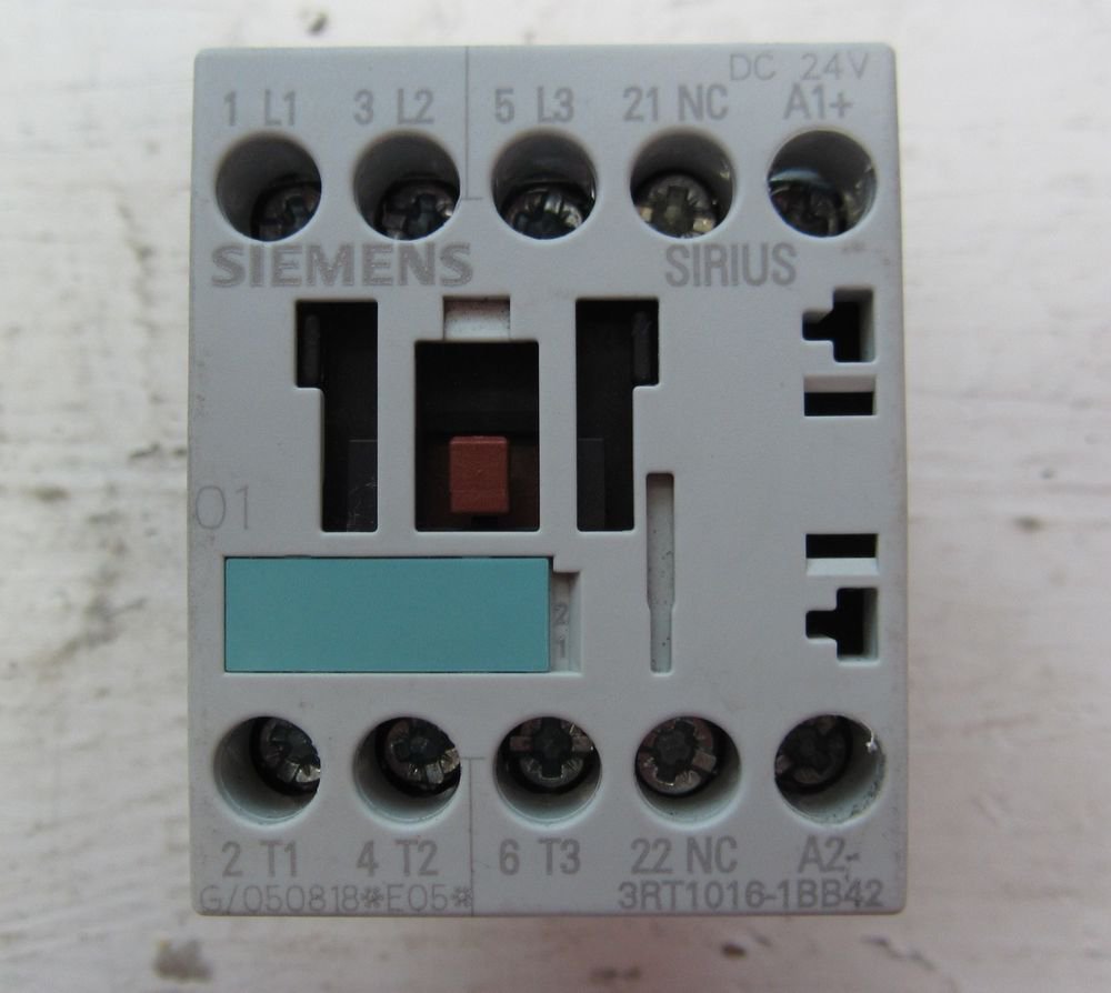 Siemens 3RT1016-1BB42 Motor Starter Contactor 24 VDC Coil 1 NC Aux ...