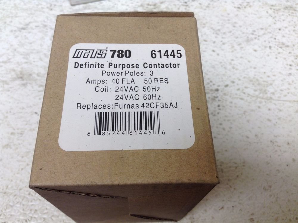 Mars 780 61445 Definite Purpose Contactor 40 FLA 24 VAC Coil 78061445 New