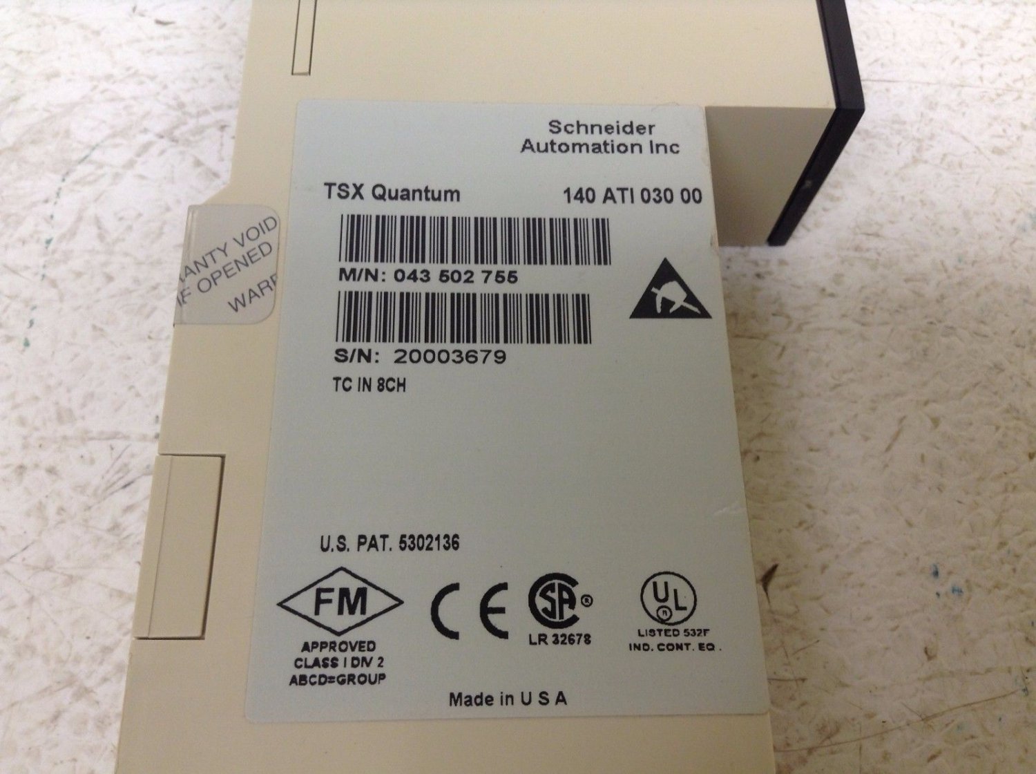 Schneider Modicon 140ATI03000 Thermocouple Input Module 140-ATI-030-00 ...