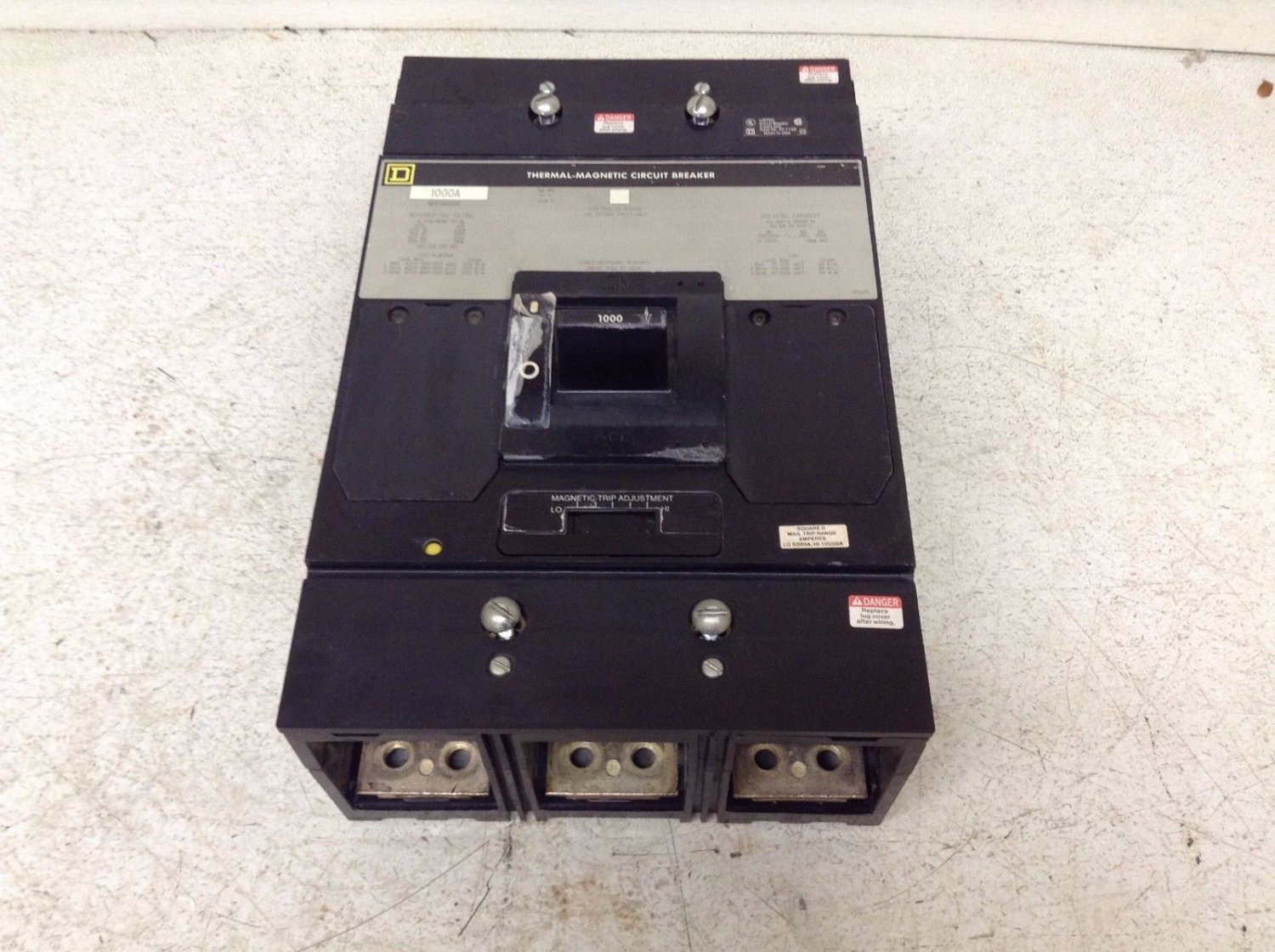 Square D MHP361000 1000 Amp 3 Pole Circuit Breaker 600 VAC 250 VDC MAL