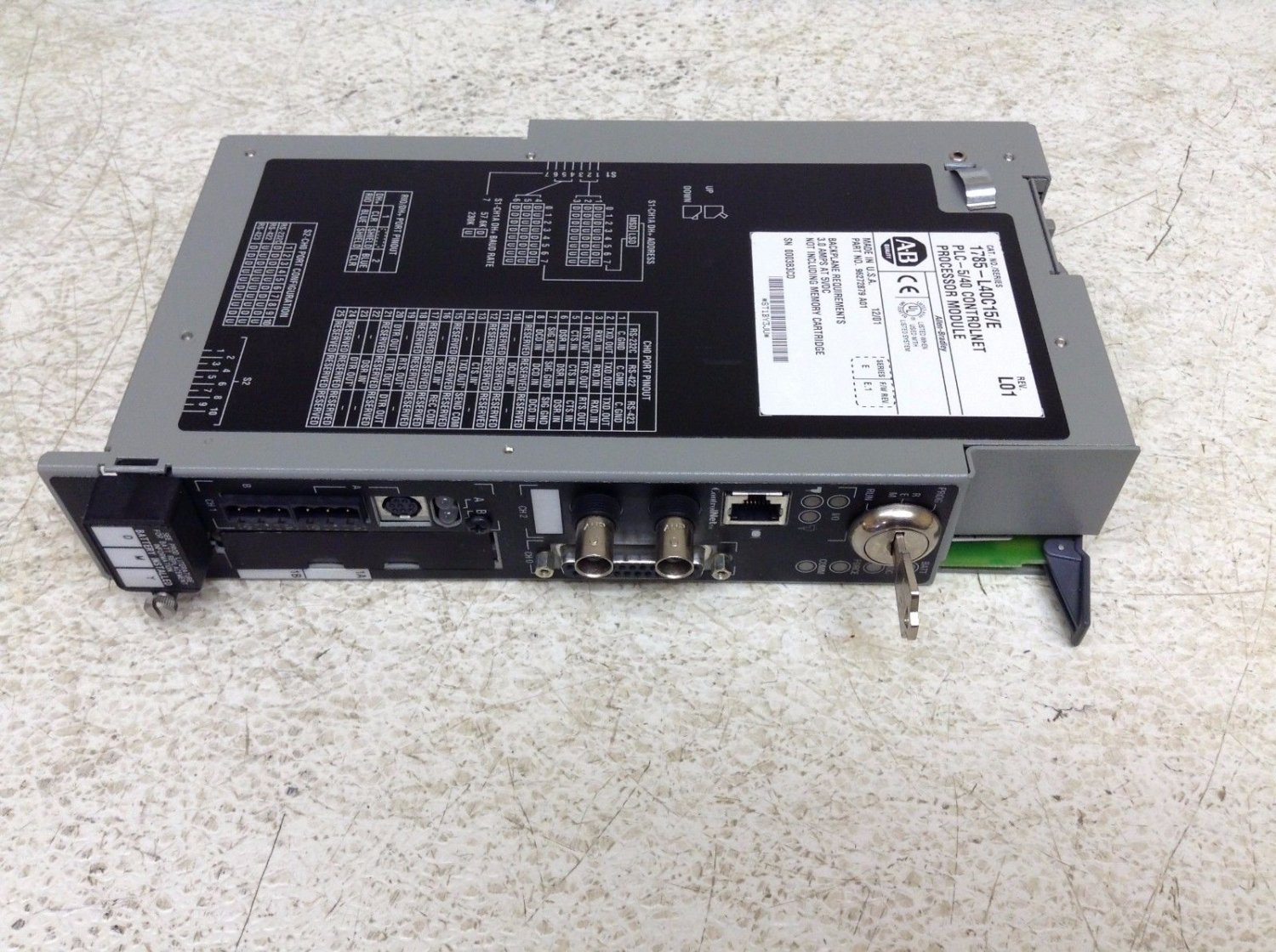 Allen Bradley 1785-L40C15/E REV L01 PLC 5/40 Processor F/W Rev. E.1 ...