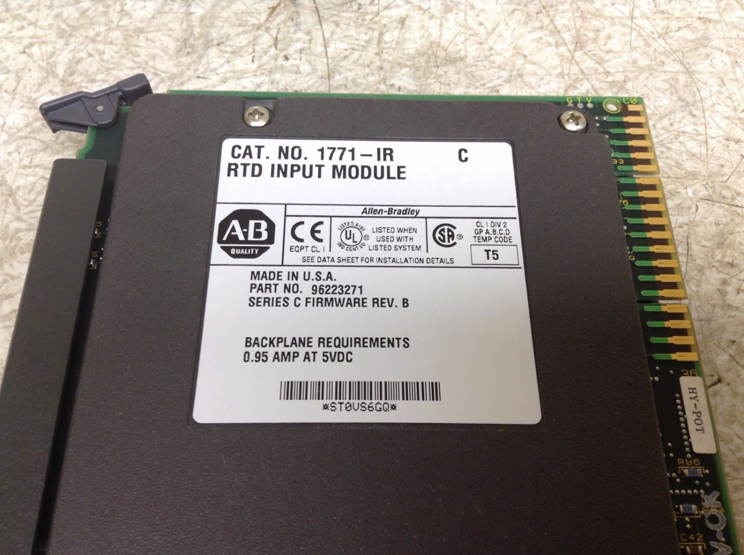 Allen Bradley 1771-IR C Ser C F/W Rev. B RTD Input Module PLC 5 1771IR