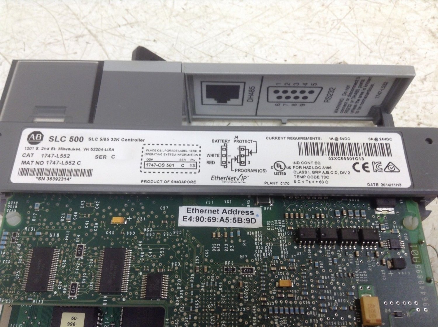 Allen Bradley 1747-L552 SLC 500 5/05 CPU Ser. C 1747-OS501 Ser. C FW. 13
