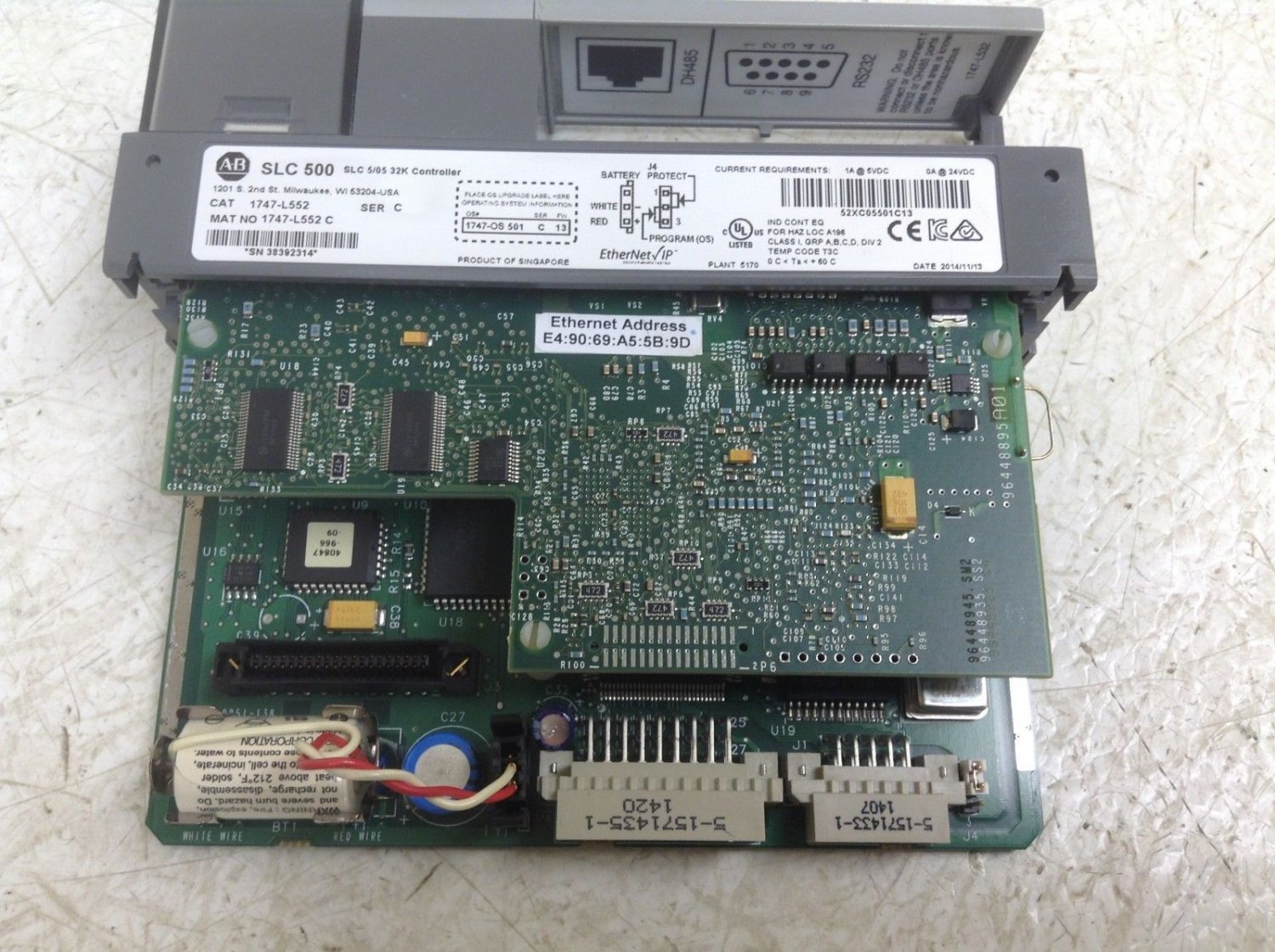 Allen Bradley 1747-L552 SLC 500 5/05 CPU Ser. C 1747-OS501 Ser. C FW. 13