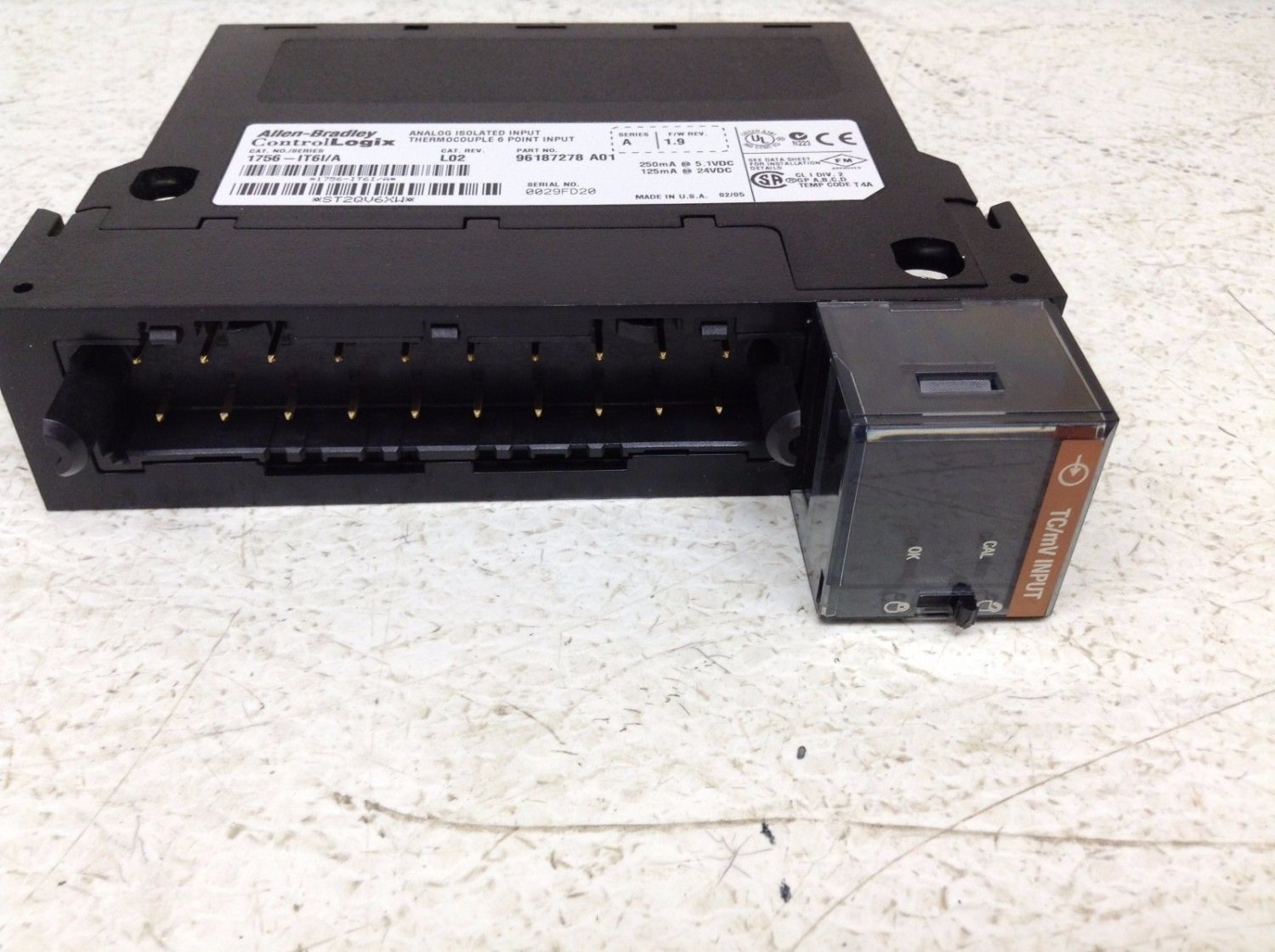 Allen Bradley 1756-IT6I/A Ser. A ControlLogix Thermocouple In 1756-IT6I ...