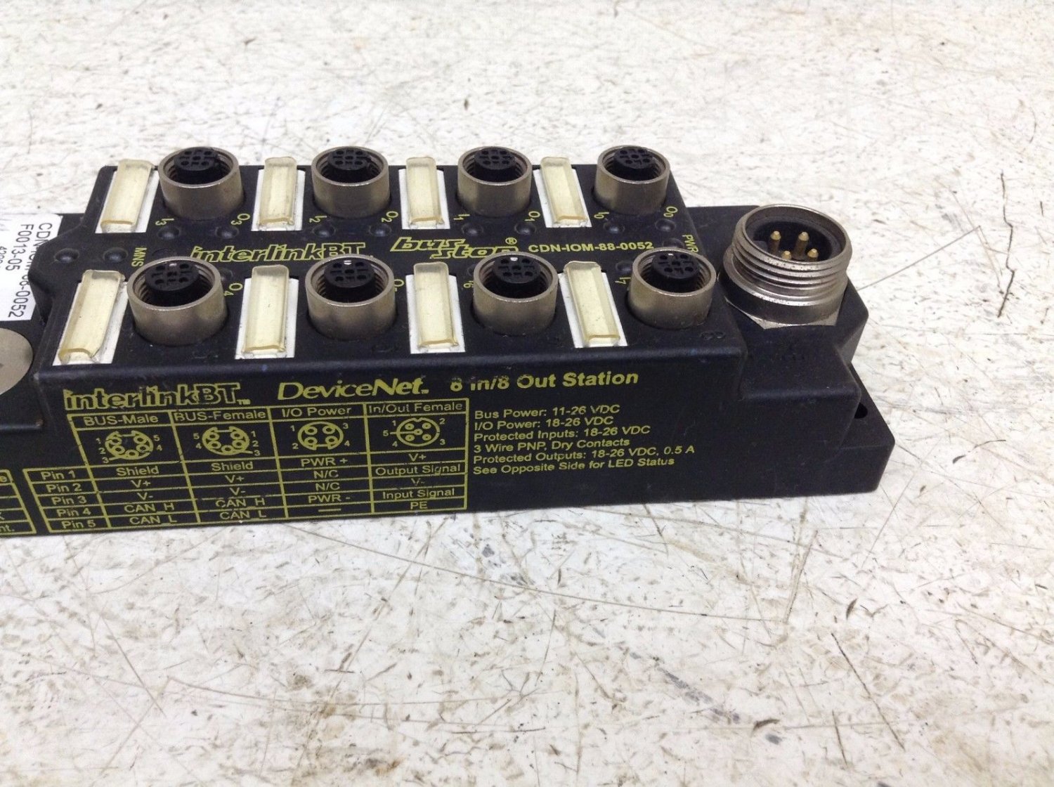 Turck CDN-IOM-88-0052 bus stop Devicenet I/O Block CDNIOM880052 (TSC)