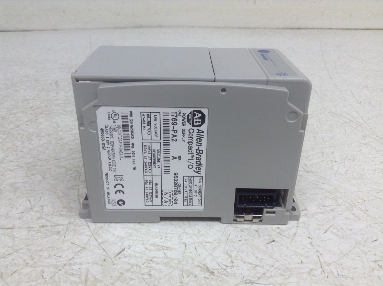 Allen Bradley 1769-PA2 Compactlogix Power Supply Module Ser A 1769PA2
