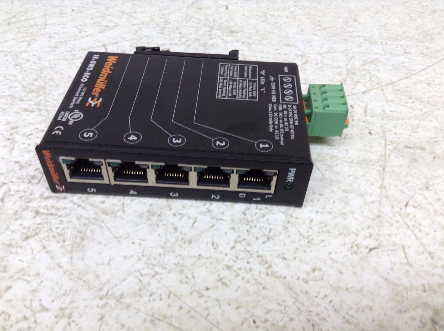 Weidmuller IE-SW5-ECO 10/100 Mbps Ethernet Switch 10-36 VDC 8-24 VAC ...
