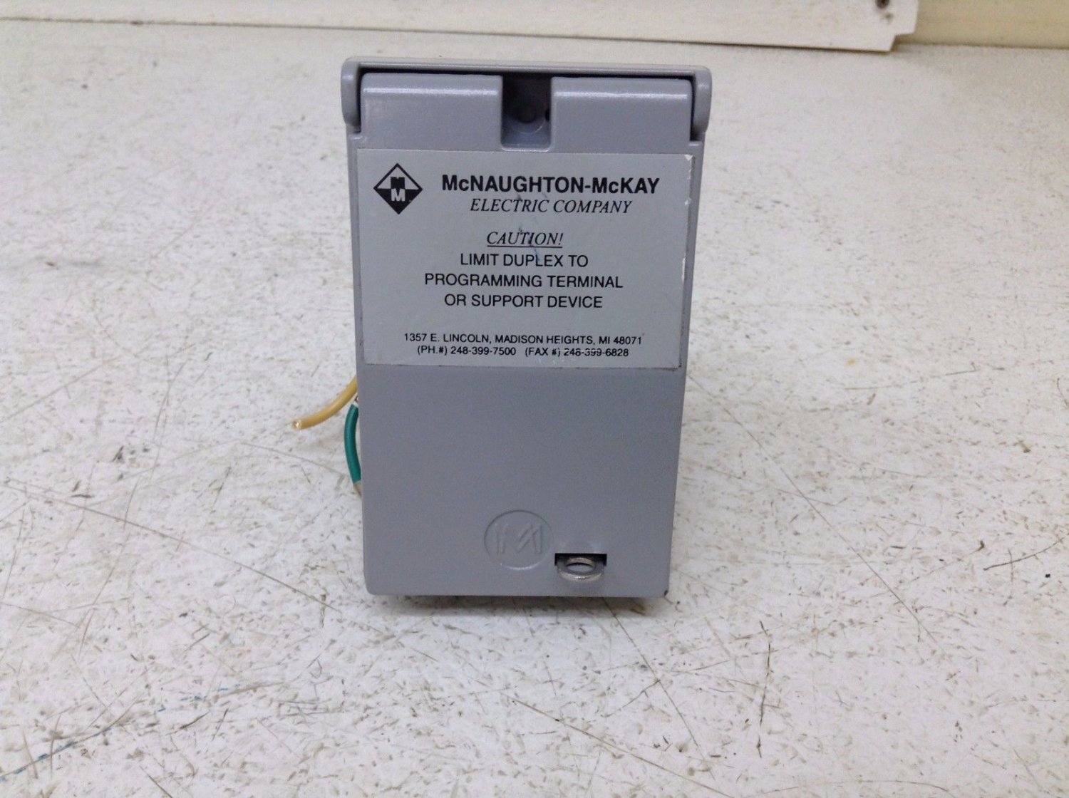 Mcnaughton-Mckay 115 VAC Panel Mount Limit Duplex Electric Outlet (TSC)