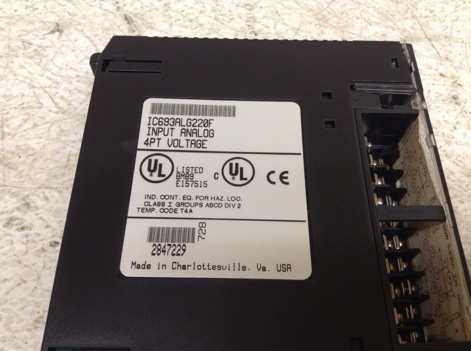 GE Fanuc IC693ALG220F Input Analog 4PT Voltage IC693ALG220 IC693 90-30