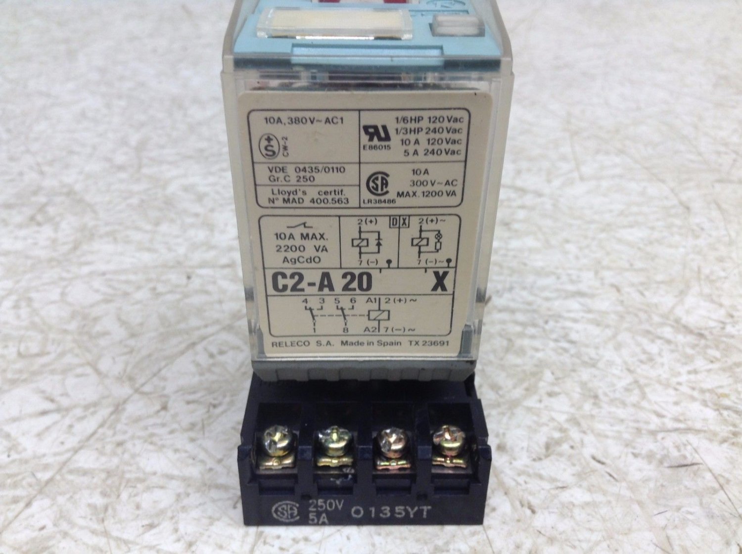 Turck Releco C2-A20 X 120 VAC Coil Relay w/ Base C2A20X C2-A 20 X A20 X ...