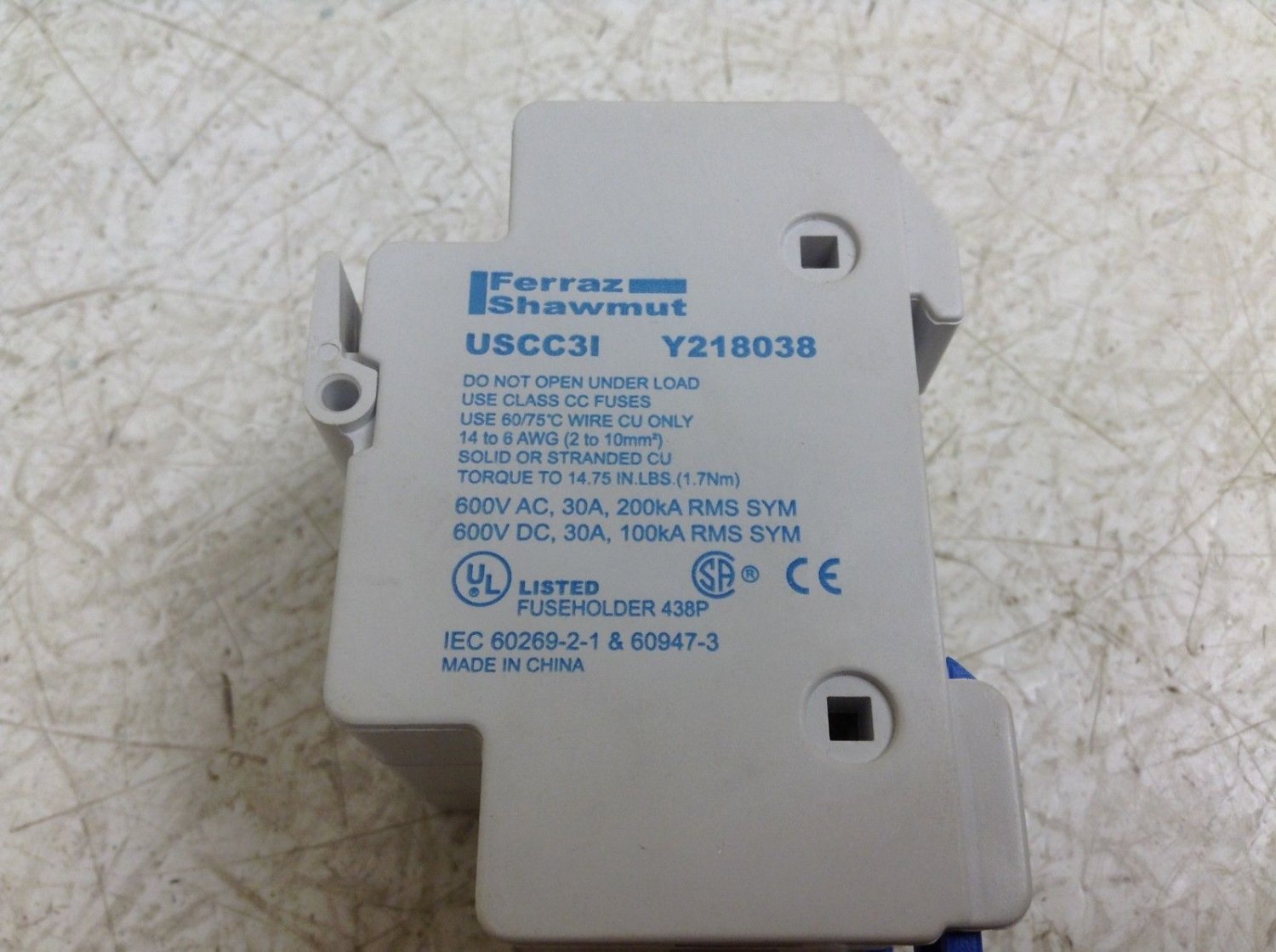 Ferraz Shawmut Gould USCC3I 3 Pole Fuse Holder 600 V 30 Amp