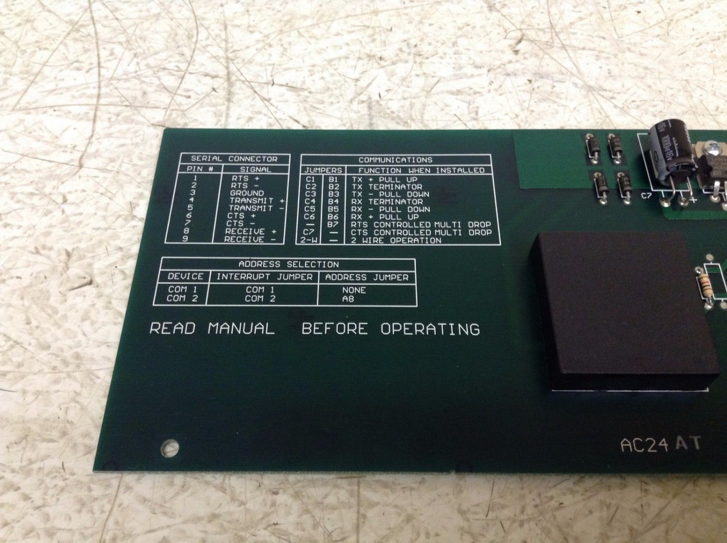 OPTO22 AC24AT PC Adapter Card AC24 AT OPTO 22