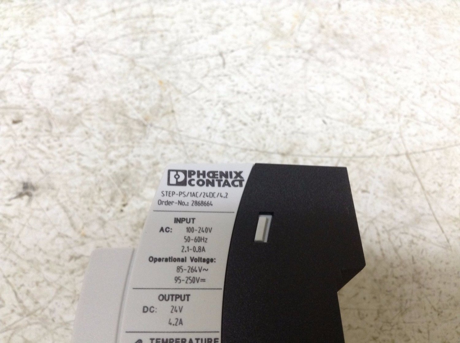 Phoenix Contact 2868664 24 VDC 4.2 Amp Power Supply STEP-PS/1AC/24DC/4. ...