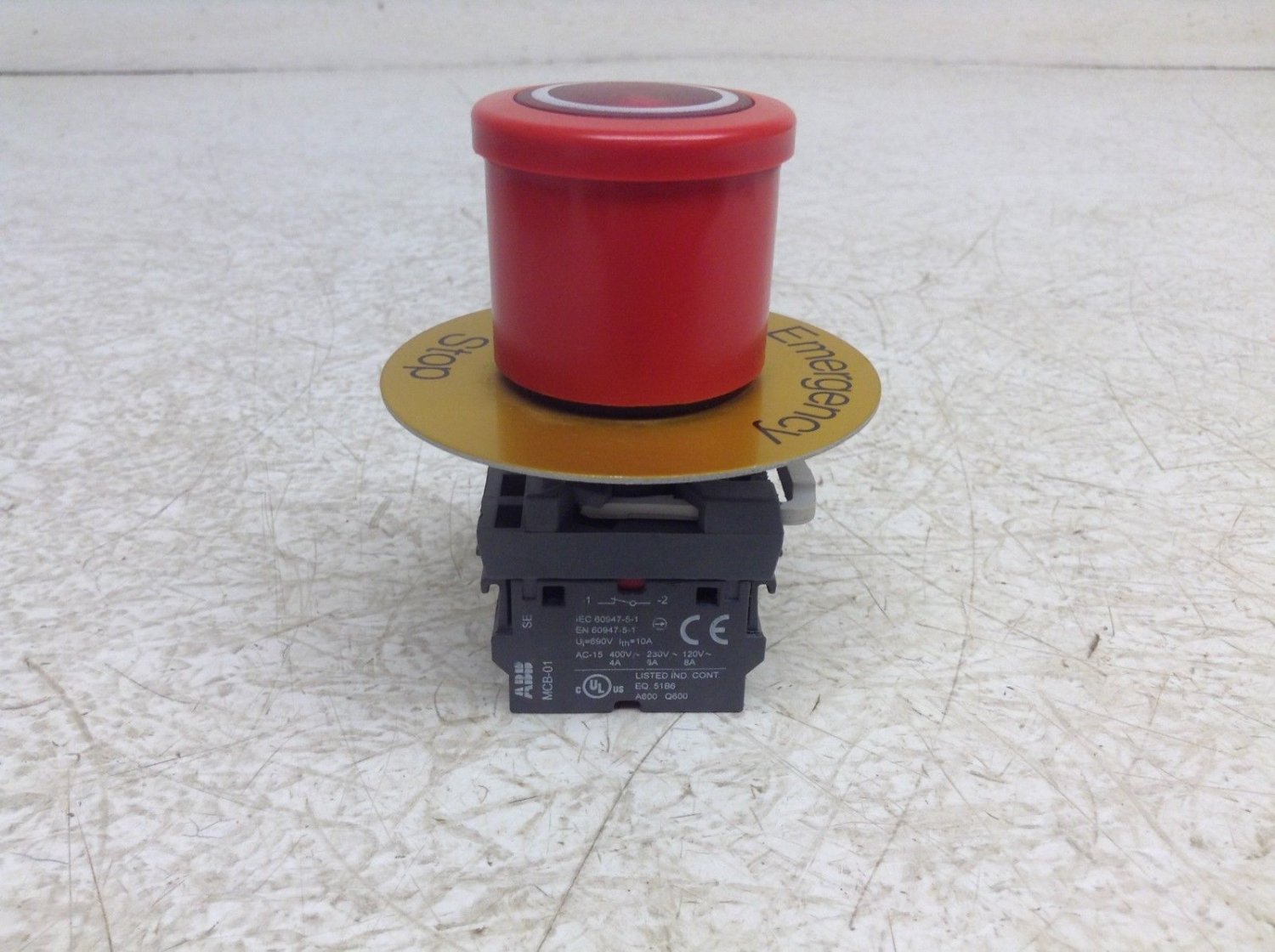 ABB MCB-01 Red Illuminated Push Pull Button MLB-1 MCB01 MLB1