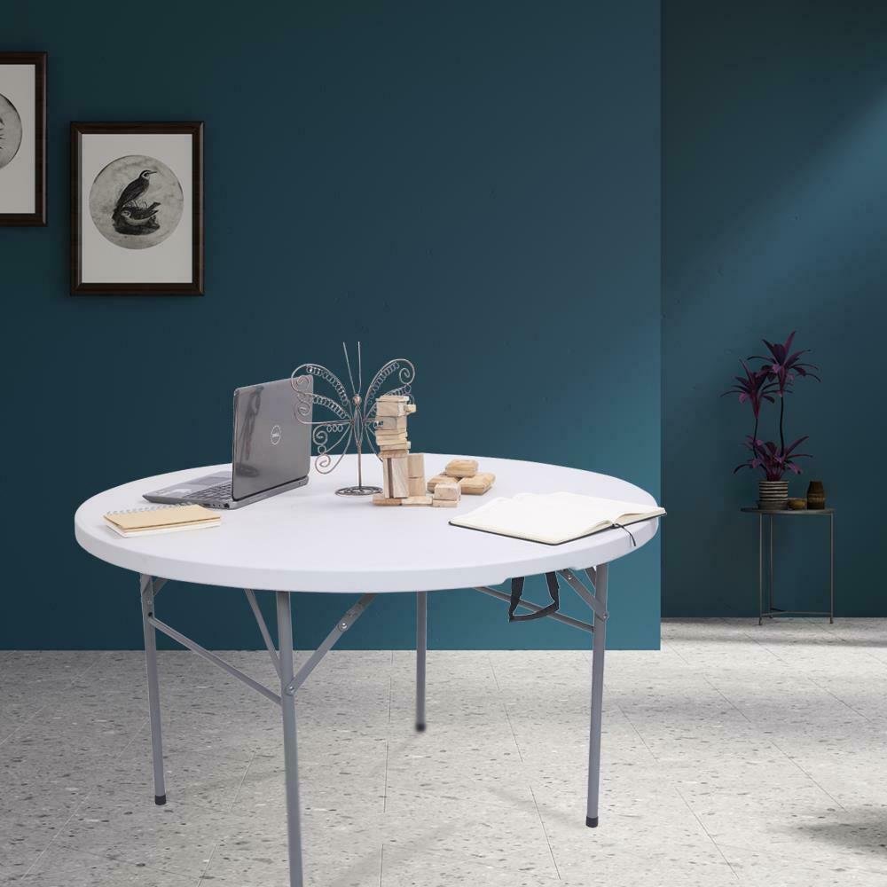 48" Outdoor Portable Folding Round Plastic Table Camping Picnic Garden ...