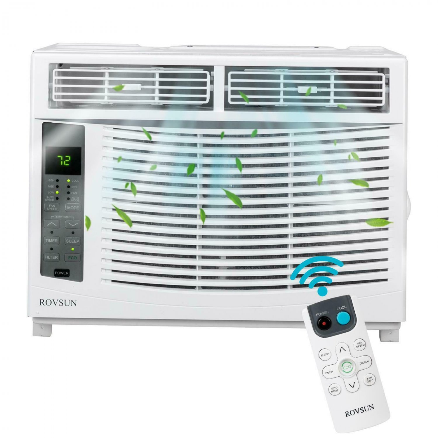 Rovsun 000BTU Window-Mounted Air Conditioner LED Display Remote Control ...