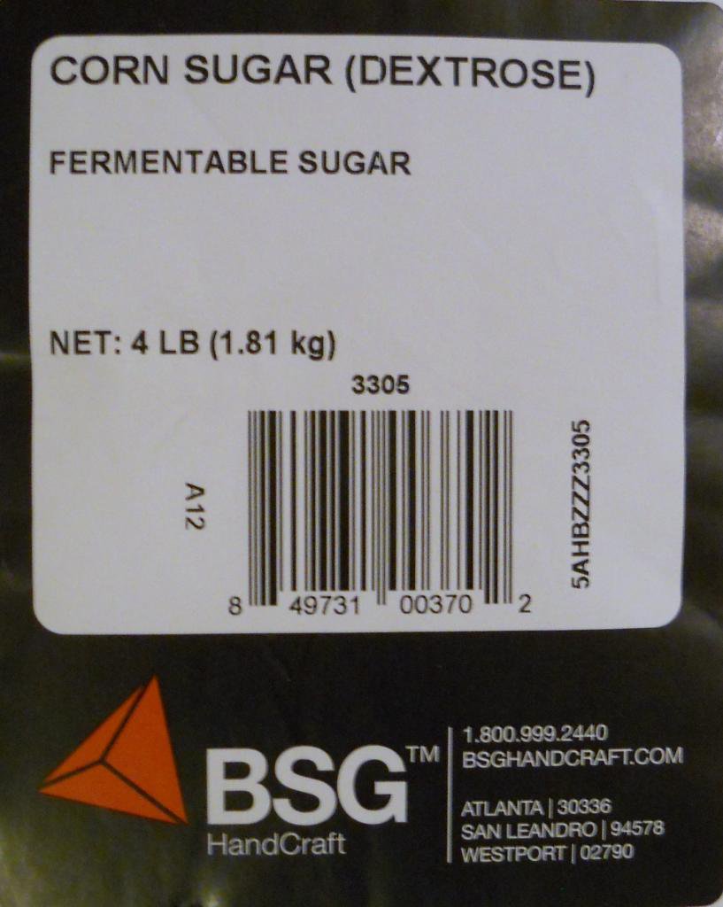 CORN SUGAR DEXTROSE 4 LBS PRIMING SUGAR FOR BEERMAKING HOME BREWING ...