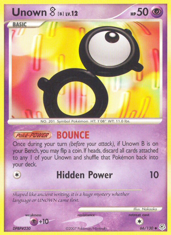 Pokemon Diamond & Pearl Single Card Uncommon Unown B 66/130
