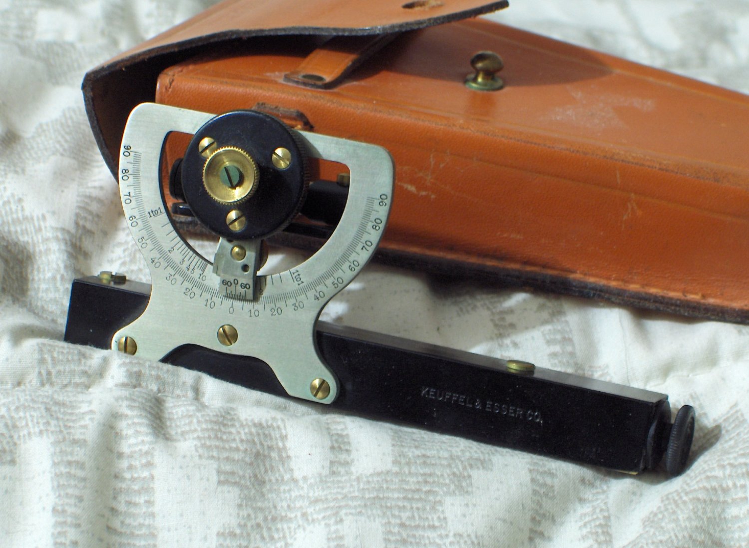 KEUFFEL ESSER Co Antique Abney Level with Leather Case Clinometer