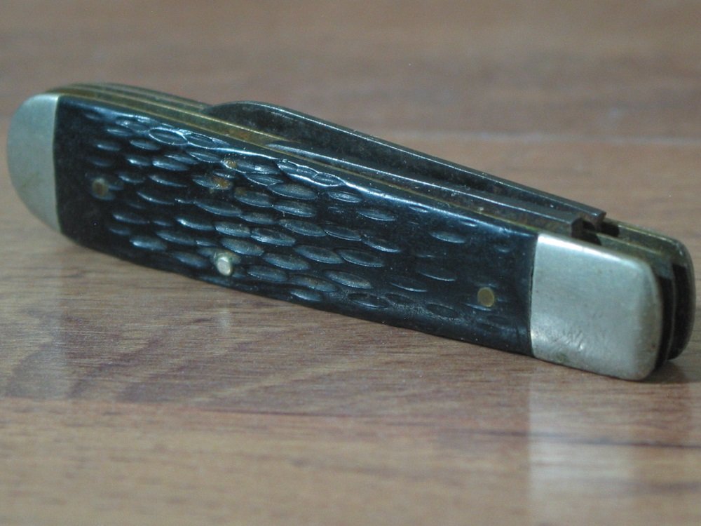 KA BAR Vintage Early 1950's Bone Handle 2 Blade Pocket Knife Kabar ...