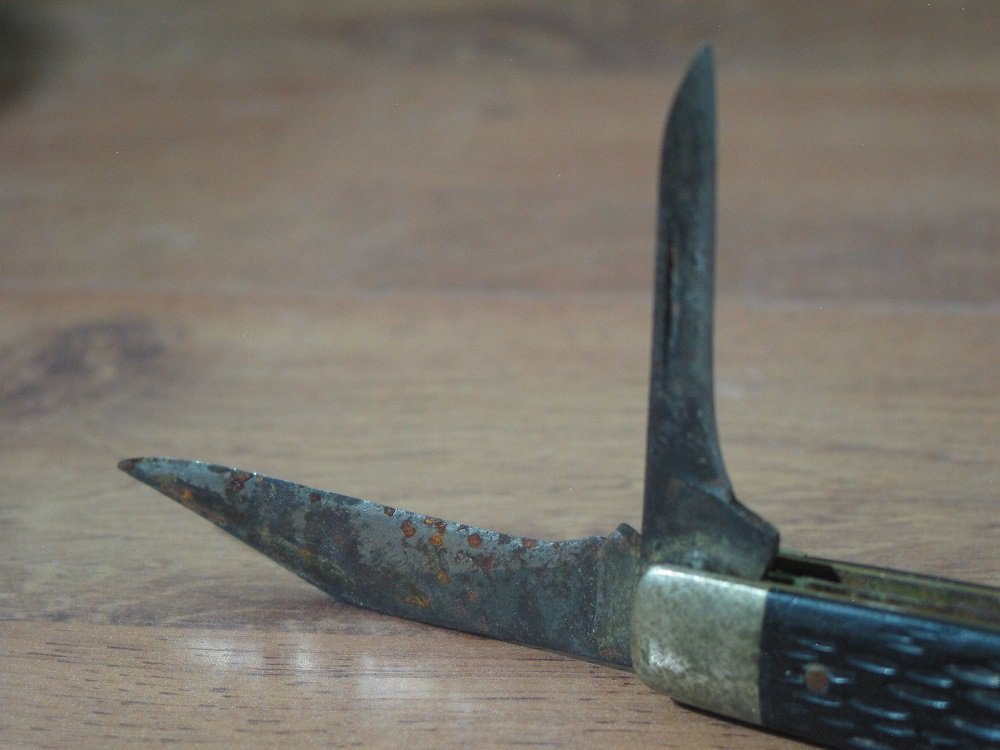 KA BAR Vintage Early 1950's Bone Handle 2 Blade Pocket Knife Kabar ...