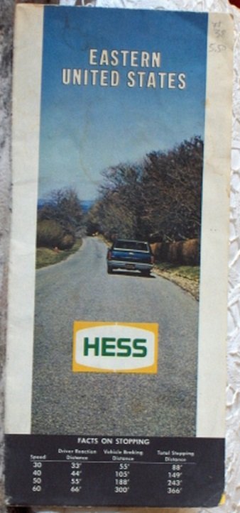 ROAD MAP 1970 Hess Interstate Highway Routes Of The Eastern United States