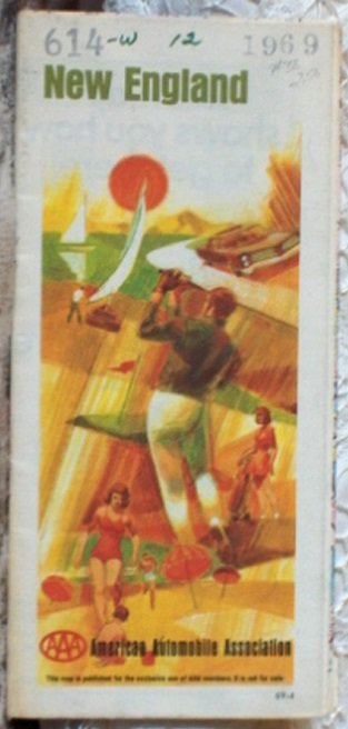 ROAD MAP 1969 Triple A Interstate Highways Thru The New England States AAA