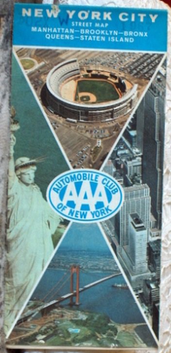 ROAD MAP 1967 Triple A New York City Street Map AAA