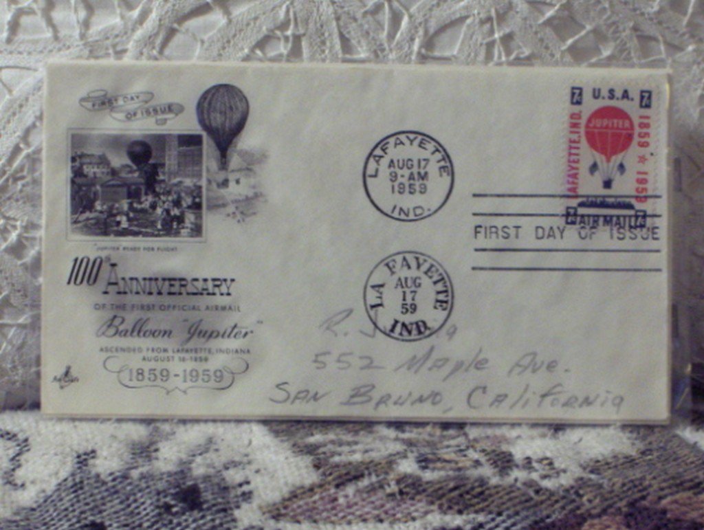 First Day Issue Cover Stamp 100th Ann. First Airmail 1959